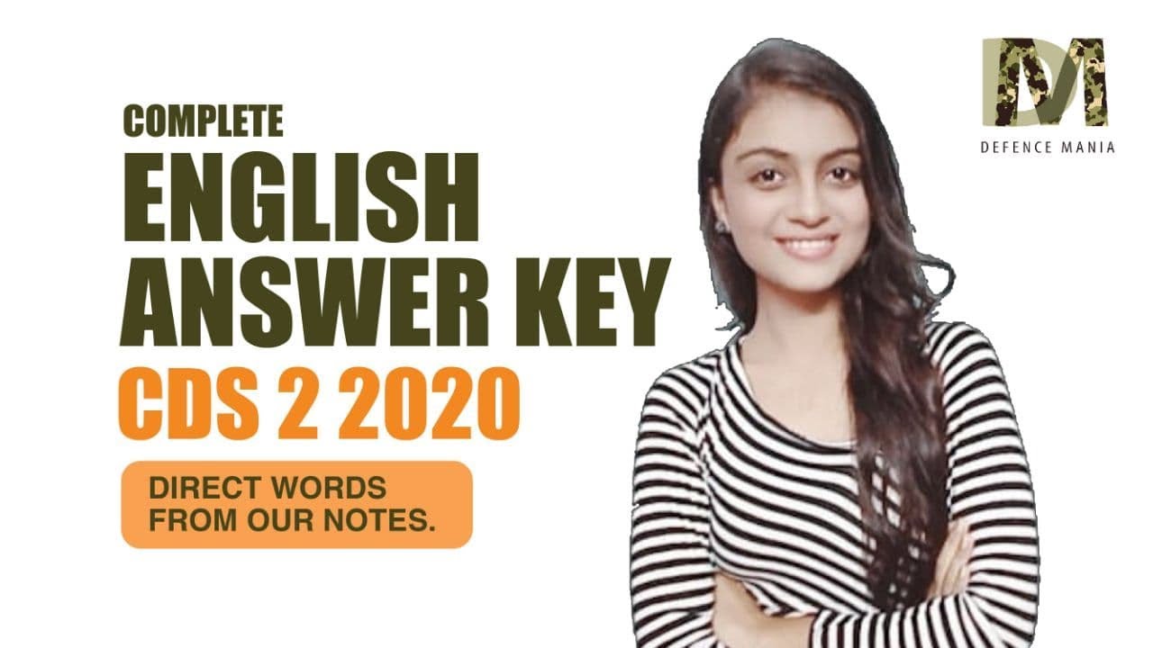 COMPLETE ENGLISH ANSWER KEY || CDS 2 2020 EXAM || DEFENCE MANIA - YouTube