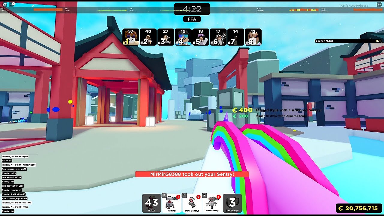 Roblox - Big Paintball - 297 tags on Suijin map (FFA) using Unicorn gun ...