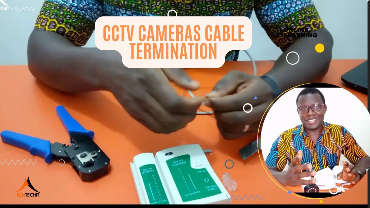 CCTV cameras with cable termination Cat 5e - YouTube