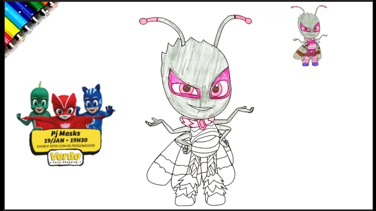 Como colorear y dibujar a MOTSUKI DE PJMASK💚💙 ️ - YouTube