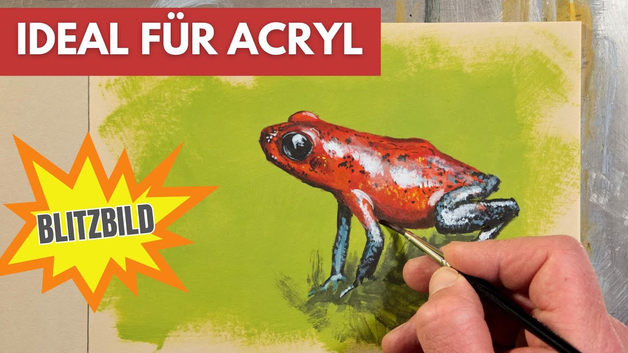 Blitzschnell einen Frosch malen mit Acryl - Realistische Wirkung in ...