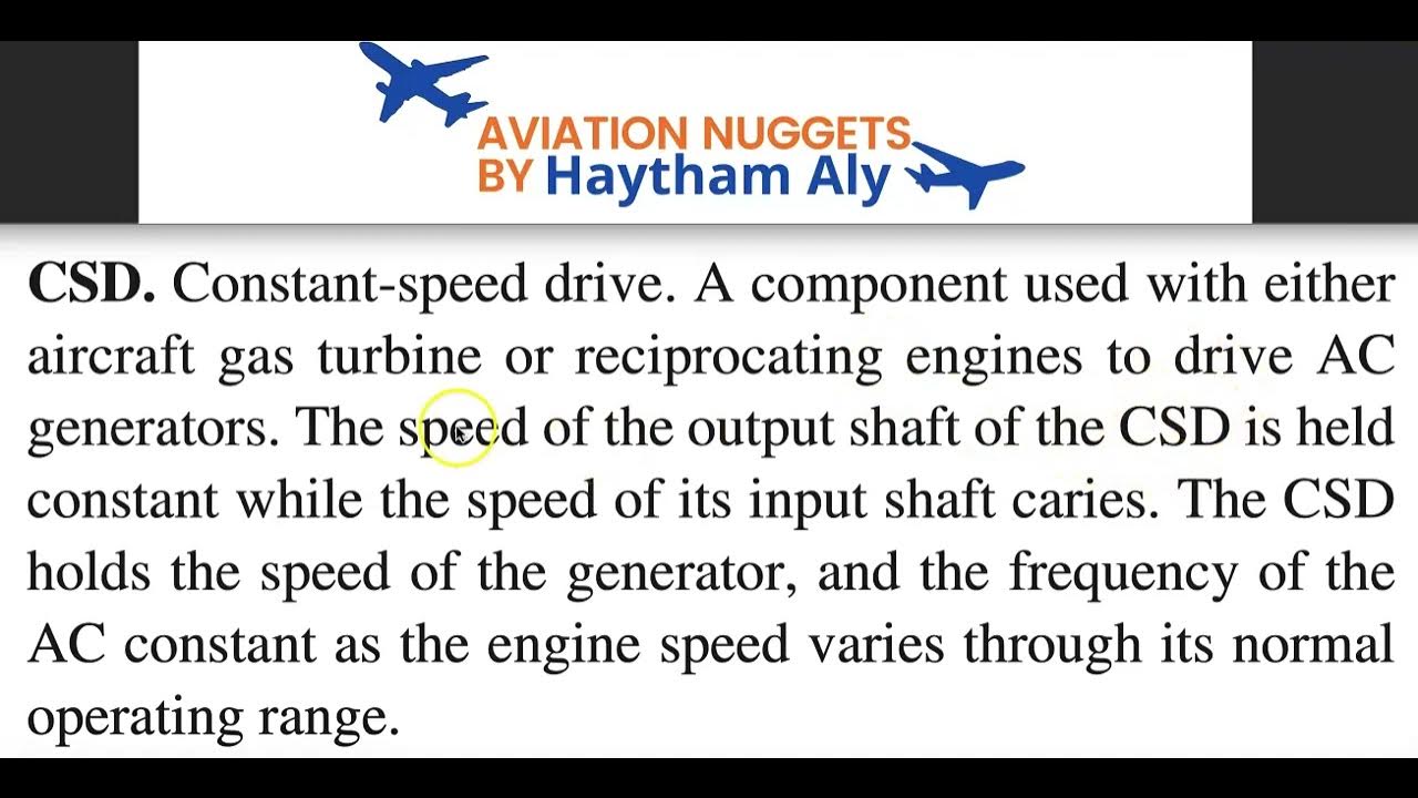 why the main engines need IDG and the APU just need generator, CSD ...