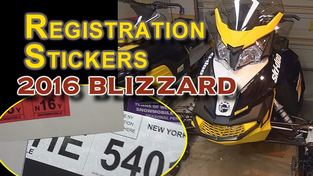 2016 Ski-Doo Blizzard Registraion Stickers for first trip - YouTube