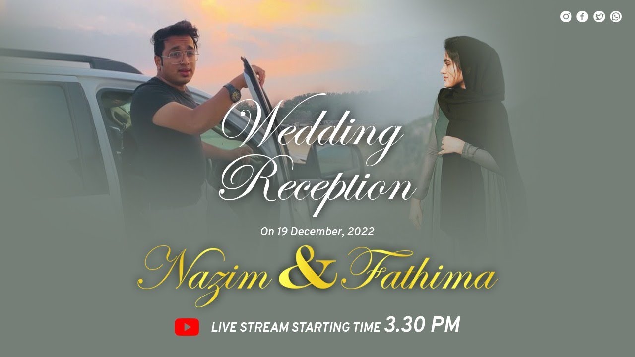 NAZIM + FATHIMA | WEDDING RECEPTION LIVE | 19 - 12 -2022 | - YouTube