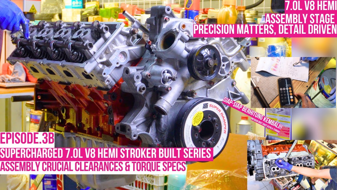 Supercharged 7.0L V8 HEMI Stroker Build Series (Ep. 3B) — Assembly ...