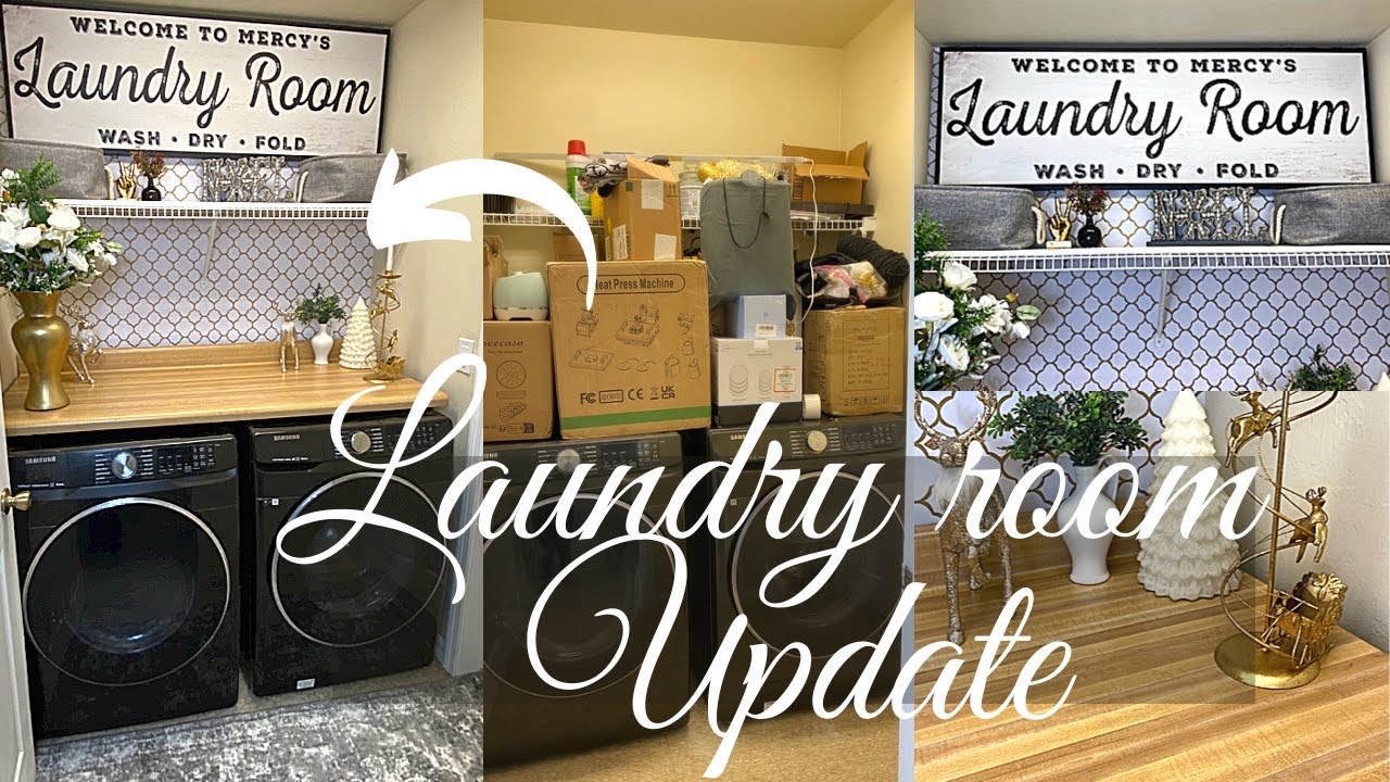 SMALL LAUNDRY ROOM MAKEOVER | RENTER FRIENDLY | HOW TO UPGRADE LAUNDRY ...