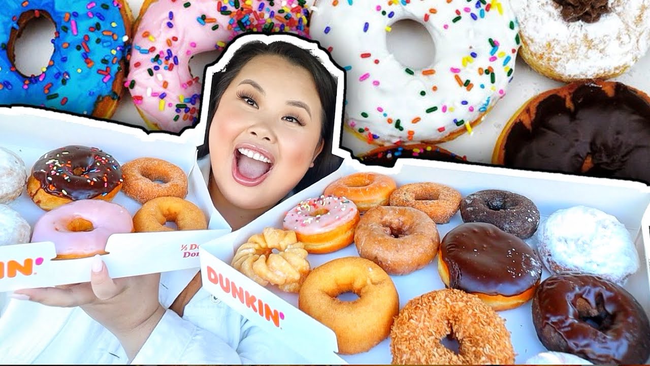 EATING EVERY DONUT AT DUNKIN' DONUT MUKBANG 먹방 EATING SHOW! - YouTube
