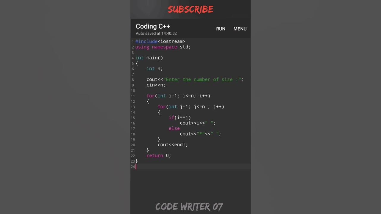 Normal C++ pattern program tutorial || 🧠💯 #shorts #coding # ...