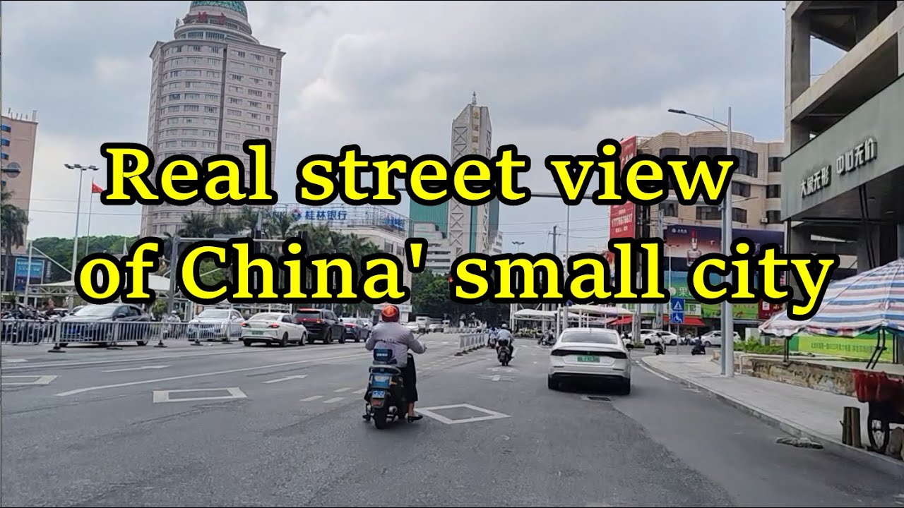 Real street view of small city in China - YouTube