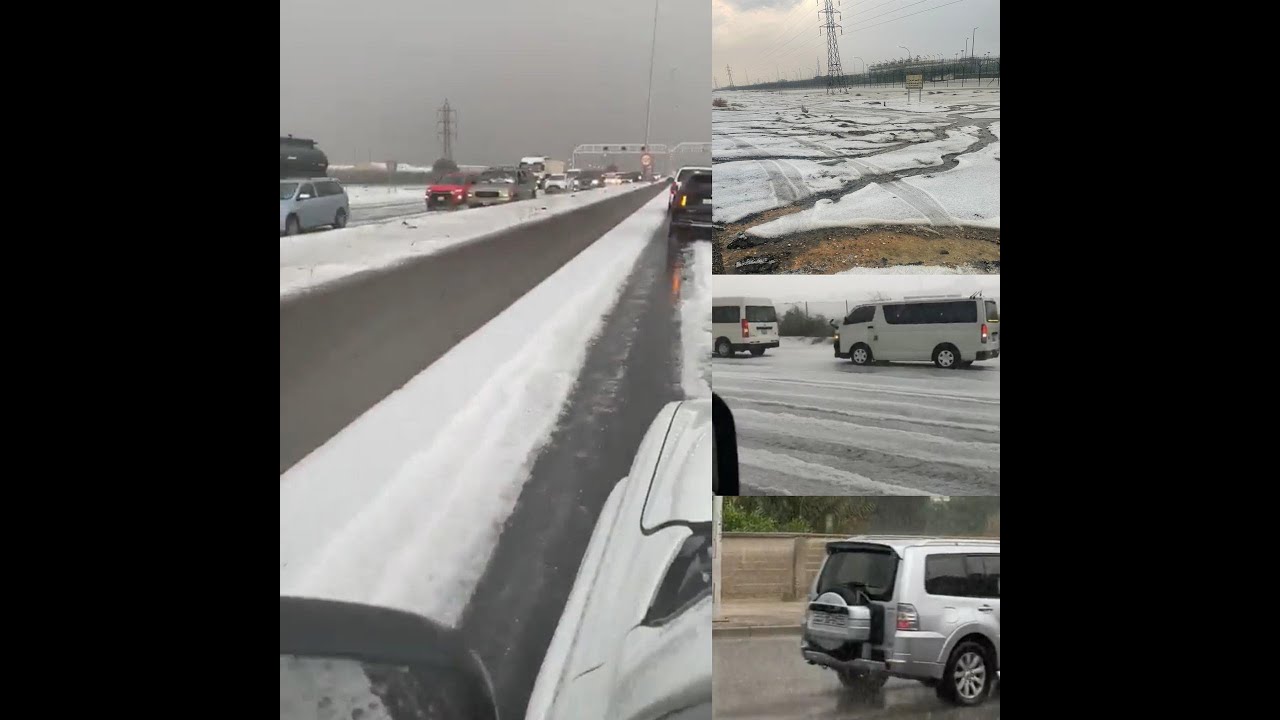 Rain Thundering Snowing Hail Storm In Kuwait - YouTube