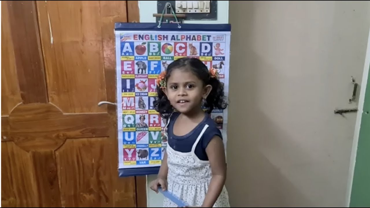 Moni telling Alphabets| ABCD| ABCD Rhymes| Alphabet song for children ...