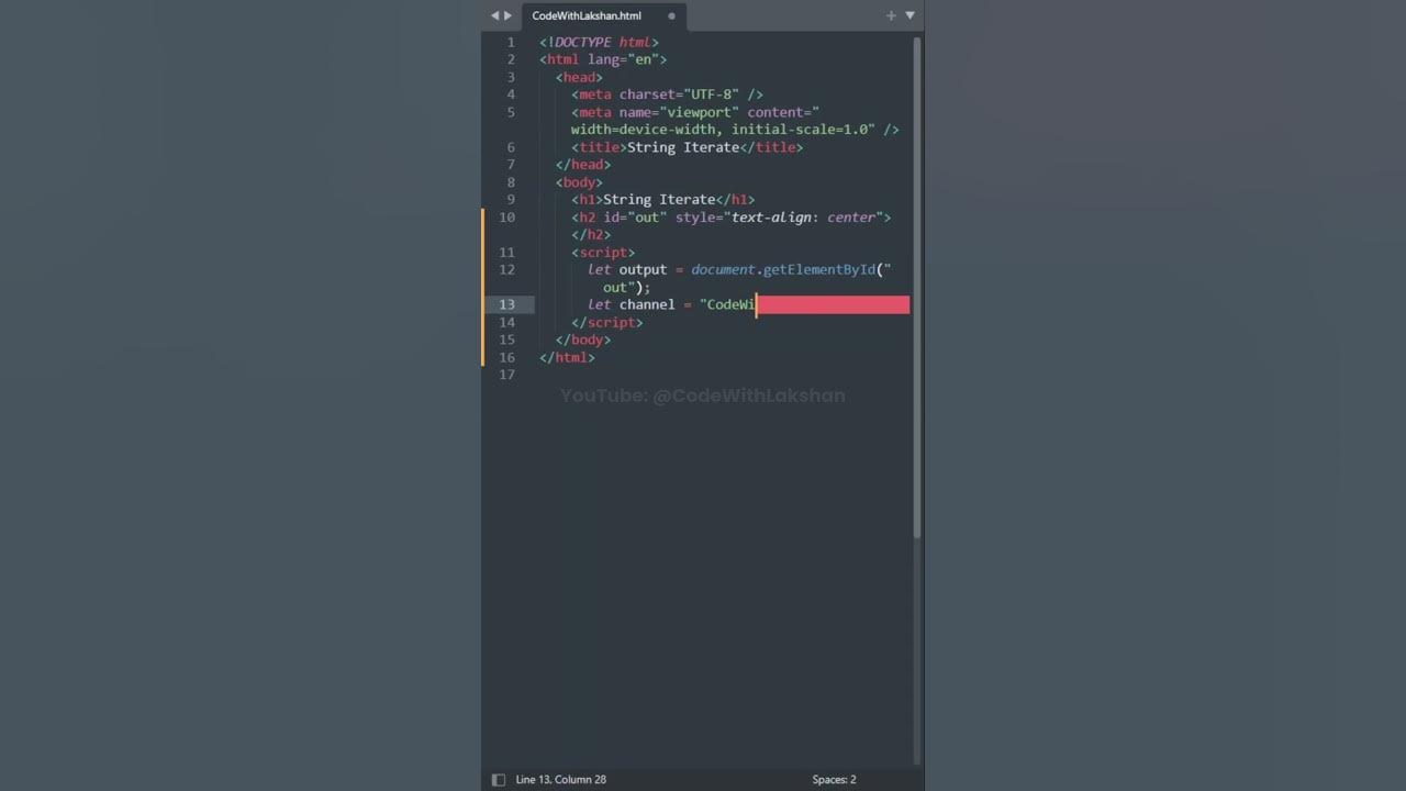 String Character Iterate | JavaScript - YouTube