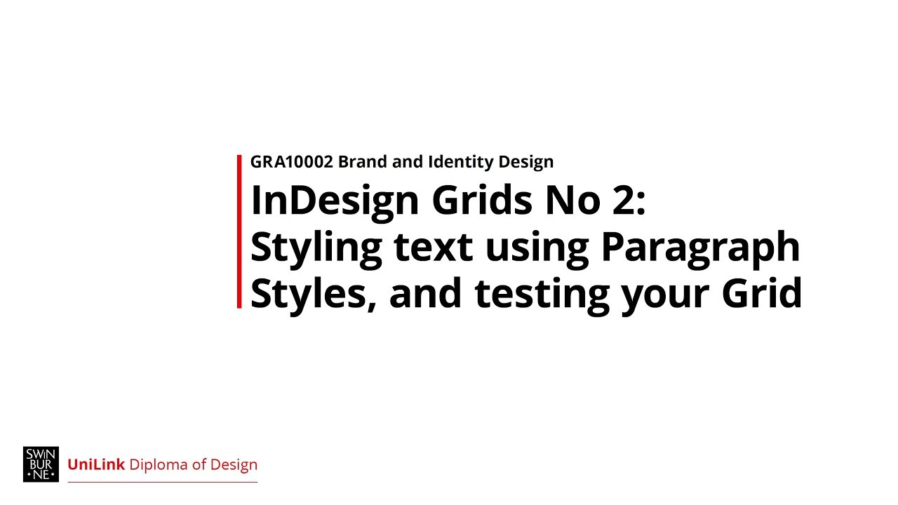 InDesign Grids No 2: Styling text using Paragraph Styles - YouTube