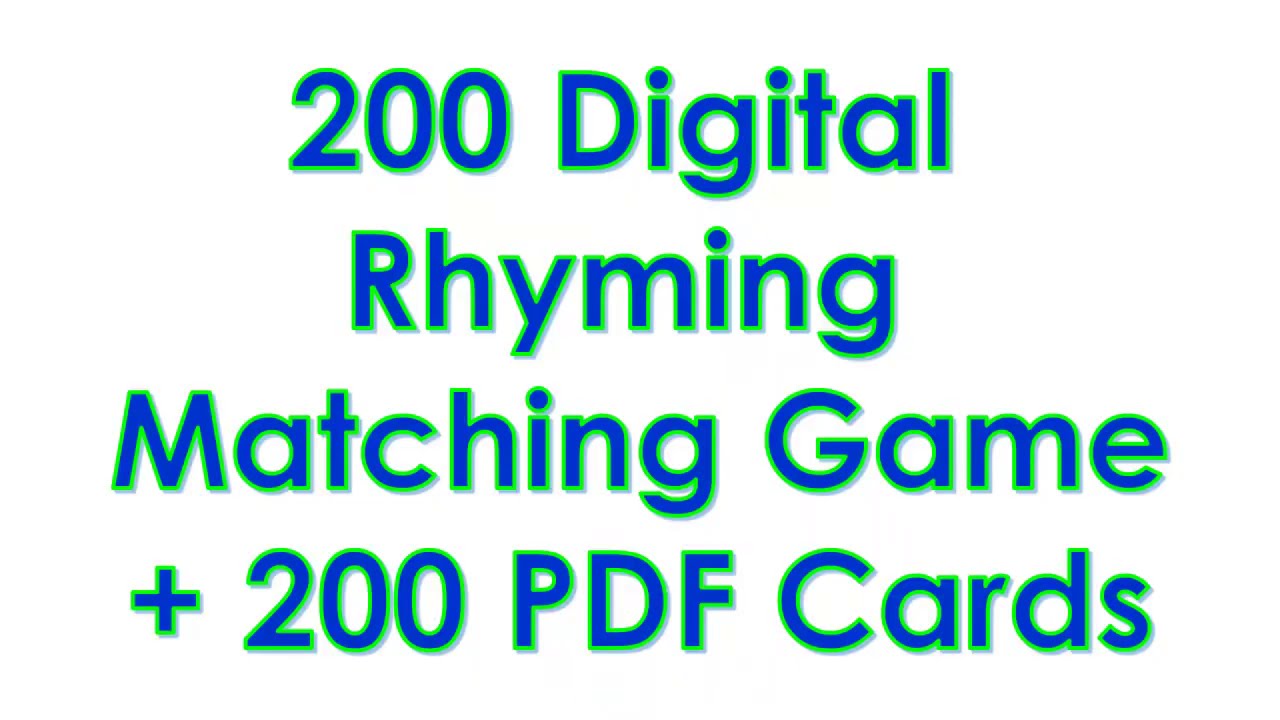 200 + Digital Rhyming Matching Game for Teachers - YouTube