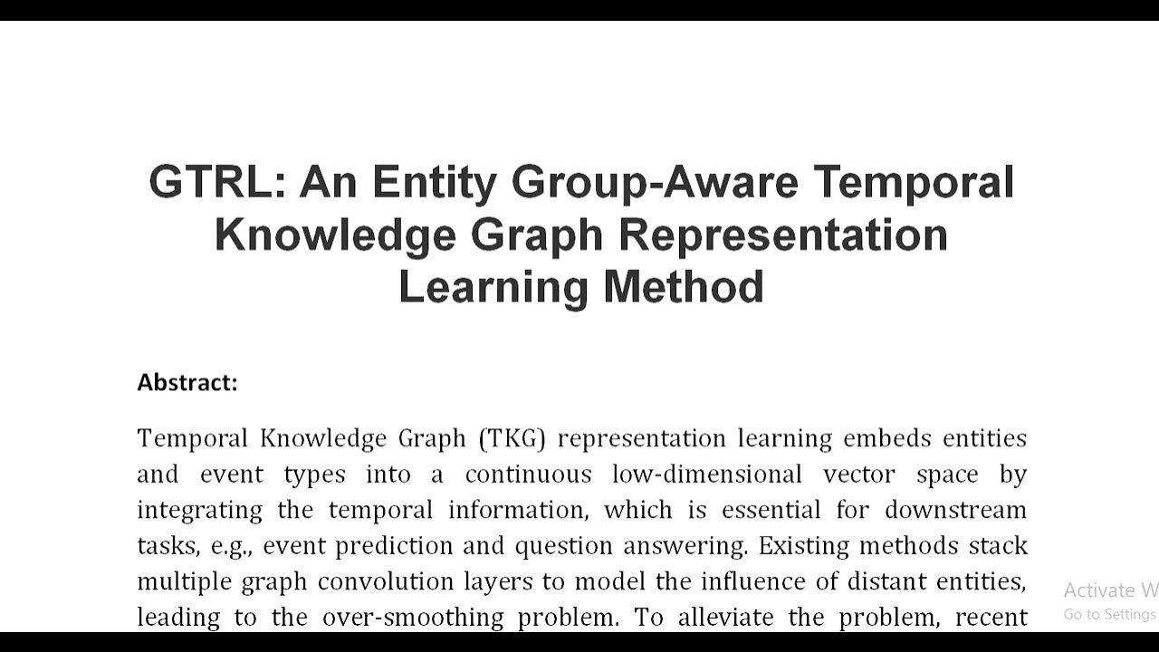 GTRL An Entity Group Aware Temporal Knowledge Graph Representation Learning Method - YouTube