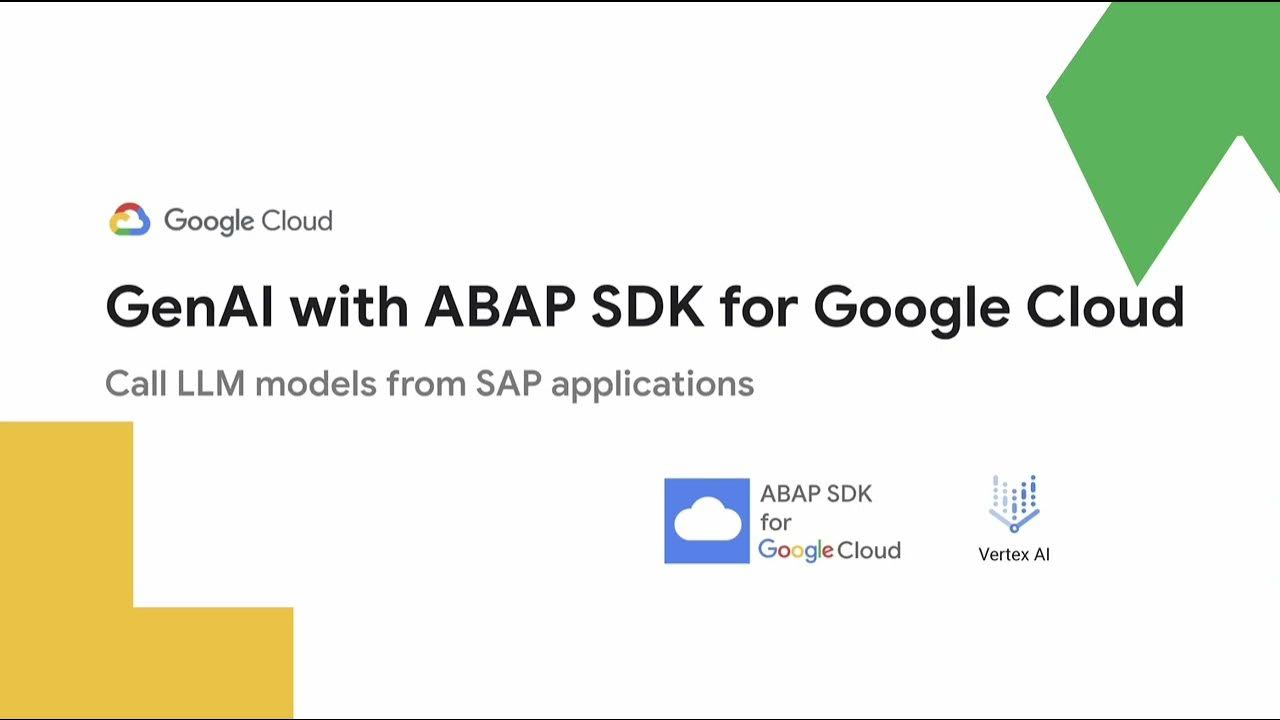 Generative AI with ABAP SDK for Google Cloud - YouTube
