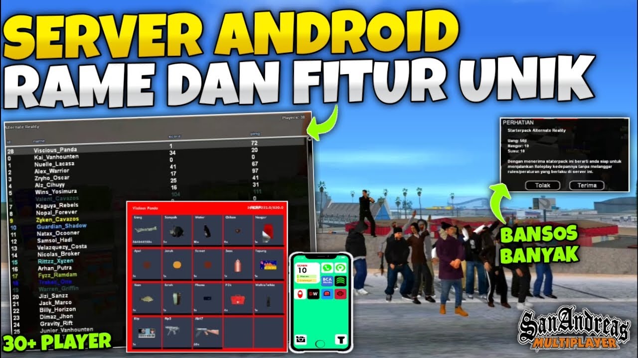 SERVER GTA SAMP RAME PLAYER DAN FITUR UNIK ! - REVIEW SERVER SAMP ROLEPLAY INDONESIA - YouTube