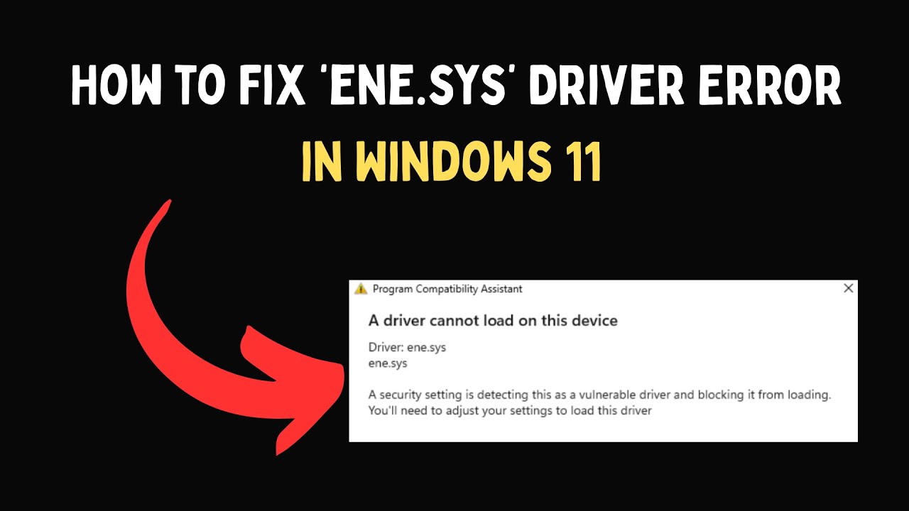 How to Fix ‘ene sys’ Driver Error in Windows 11 - YouTube