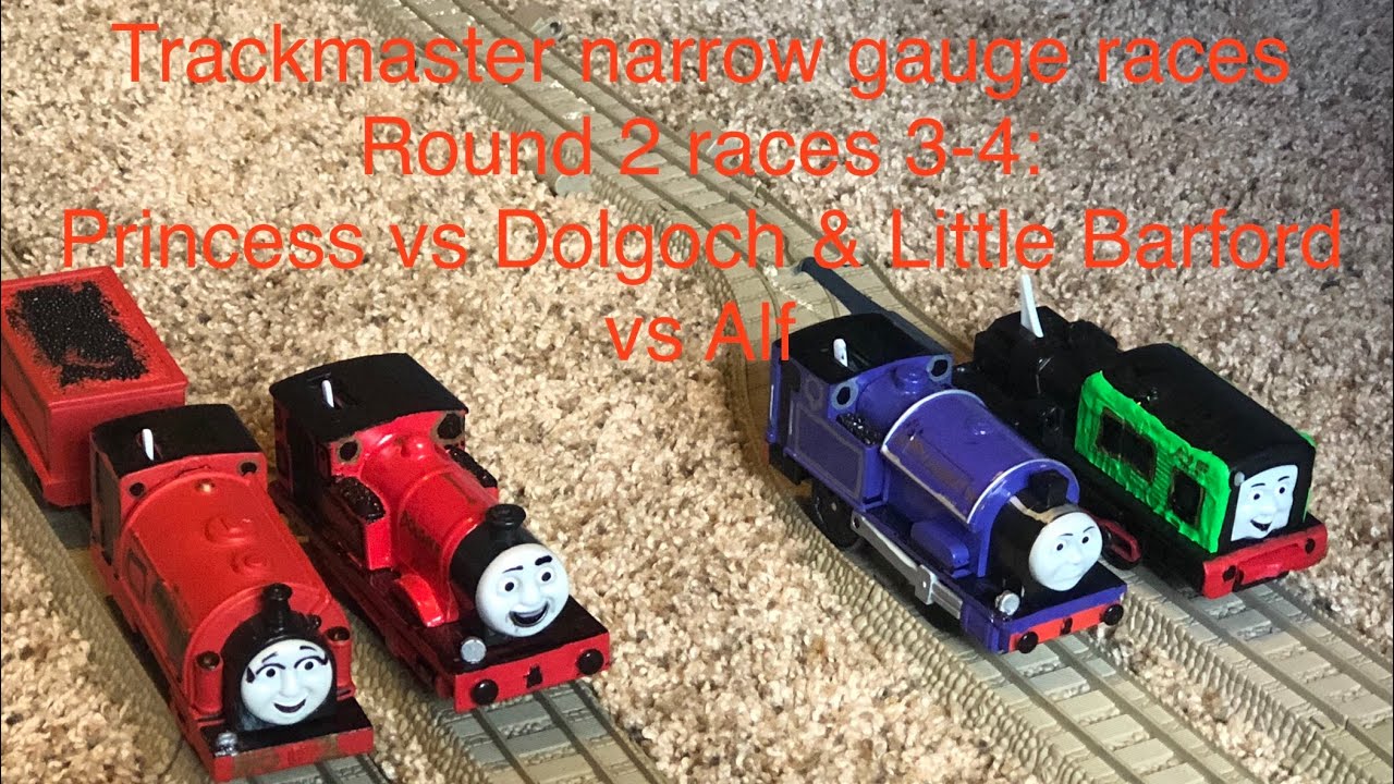 Trackmaster narrow gauge races round 2 races 3-4: Princess vs Dolgoch ...