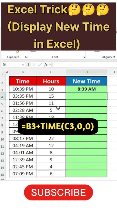 ExcelTrick🤔#Add Hours & Display New Time in Excel#exceltips#excel#exceltutorial#excelhacks#excel ...