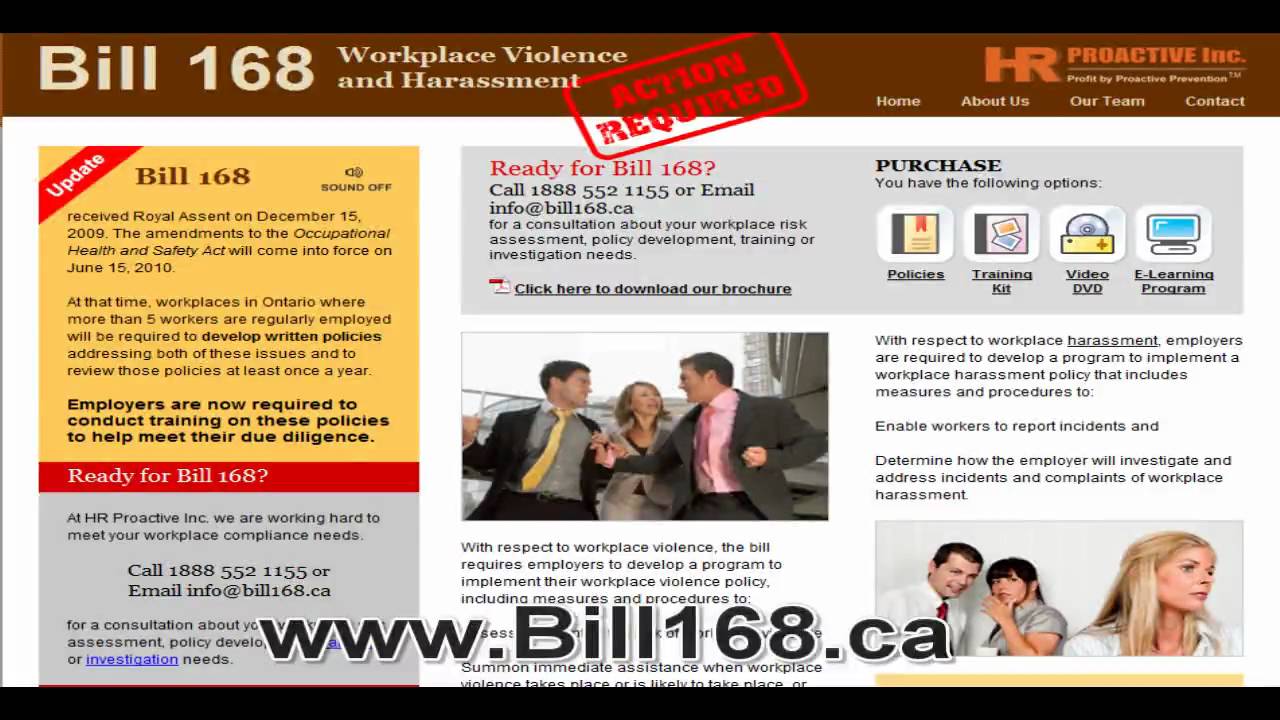 Bill 168 Training DVD, Policies www.bill168.ca - YouTube
