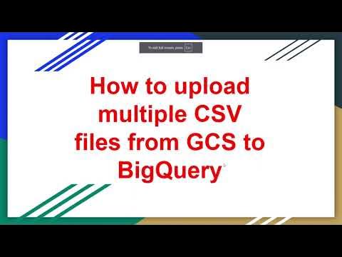 How to upload multiple CSV files from GCS to BigQuery - YouTube