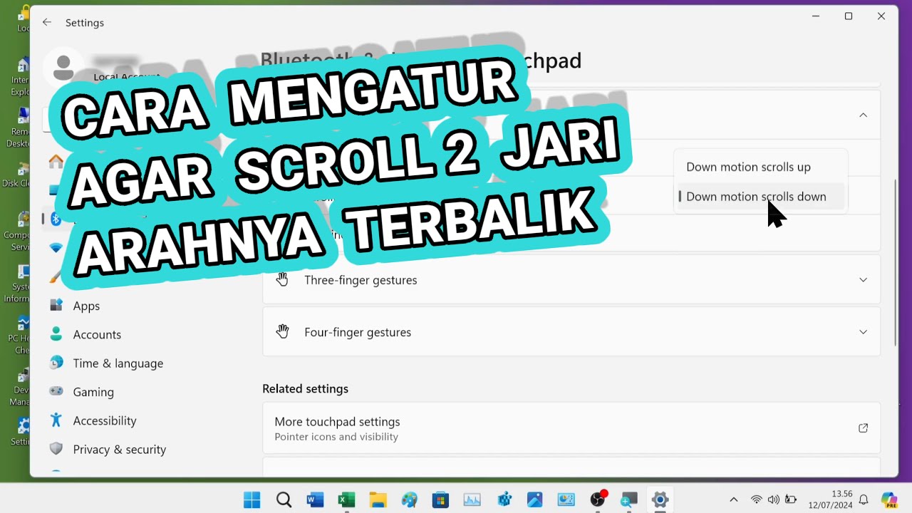 Cara Mengatur Agar Scroll 2 Jari di Touchpad Arahnya Terbalik (Laptop Windows 11) - YouTube