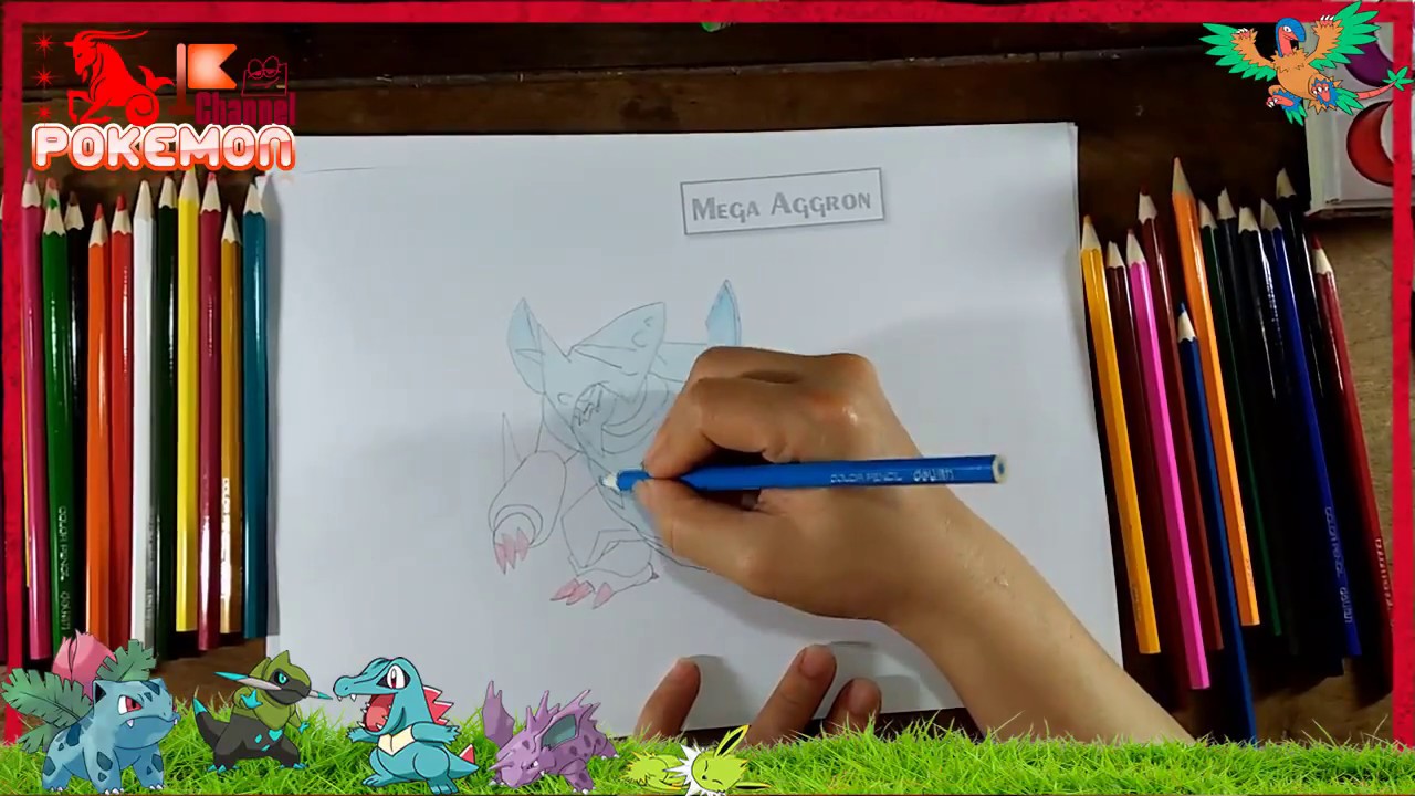 Pokemon drawings cartoons for children How to draw Mega Aggron art for ...