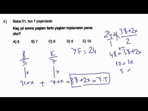 YAŞ PROBLEMLERİ - KOLAY SORU ÇÖZÜMÜ
