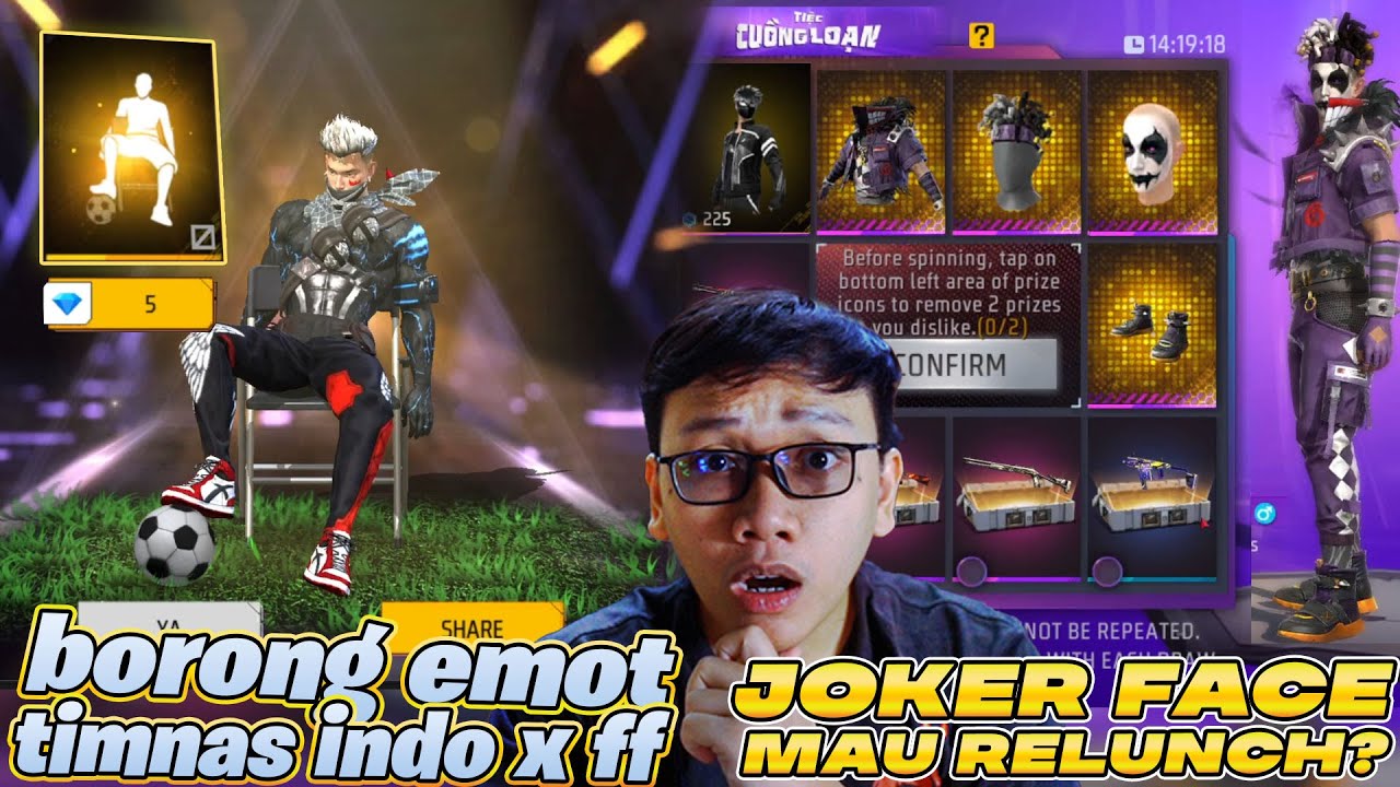 BORONG EMOTE DUDUK TIMNAS INDO DAN BAHAS BUNDLE FACE JOKER MAU RILIS ...