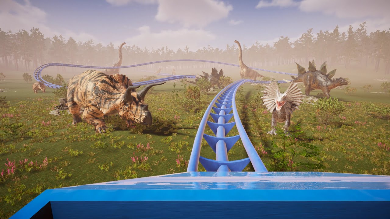Dino Coaster - Prehistoric Rollercoaster Ride using MicroVerse - YouTube