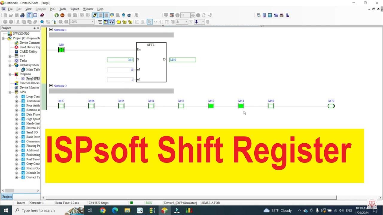 Delta plc ISPsoft shift register #plc #programming - YouTube