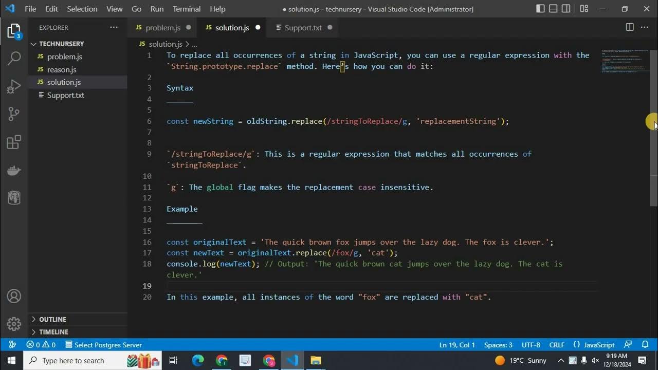 How to Replace All Occurrences of a String in JavaScript - YouTube