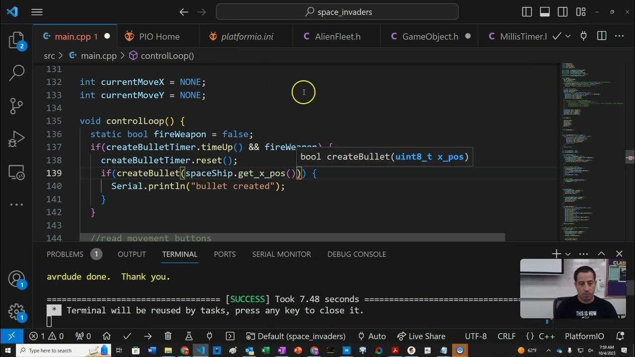 Arduino -- space invaders, part 8 - YouTube