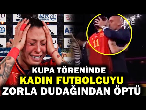Kadın futbolcuyu Zorla Dudağından Öptü! Dünya Kupası'na damga vuran olay!