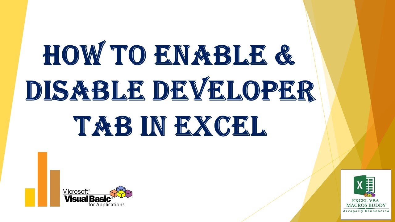 Excel Developer Tab Enable | Excel Developer Tab Disable | Excel ...