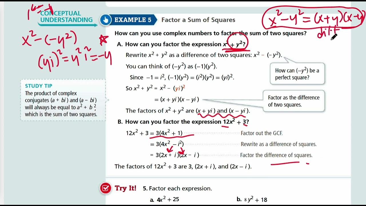 EnVision Algebra 2 Lesson 2-4: Complex Numbers and Operations - Example ...