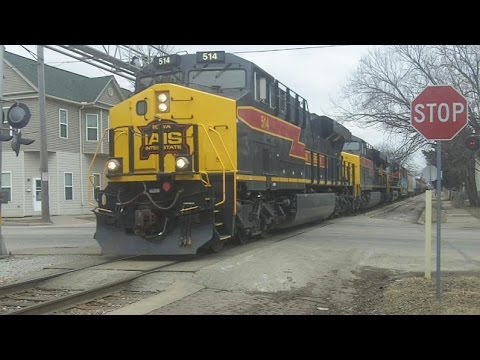 IAIS 514 Leads a Freight, Davenport, IA, 2/26/2016 - YouTube