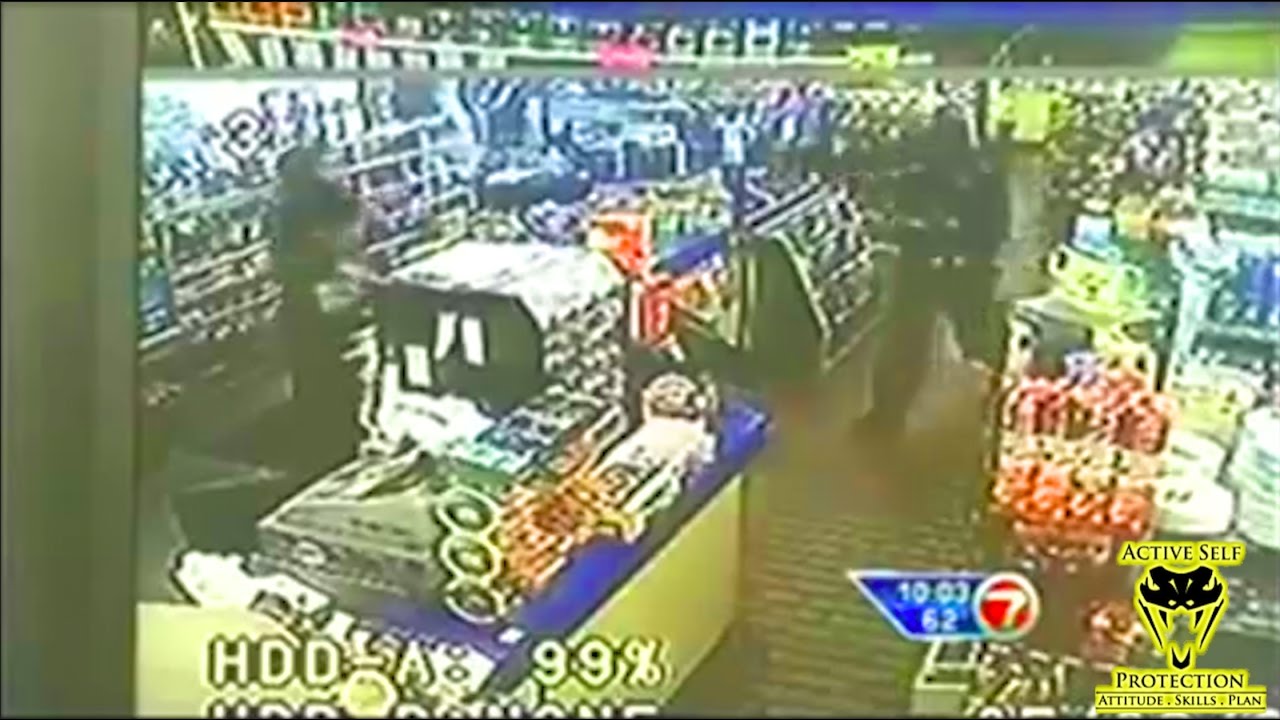 Alert Clerk Puts Armed Robber Down Hard | Active Self Protection - YouTube