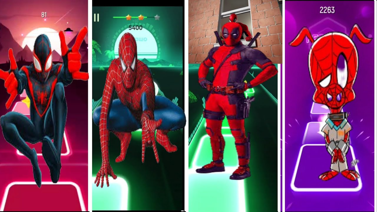 Tiles Hop Battle 66 Spider Man2 & Spider Man& Deadpool Spider Man ...