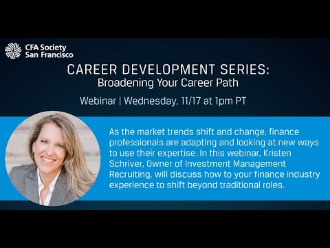 Career Development Series with Kristen Schriver: Broadening Your Career ...
