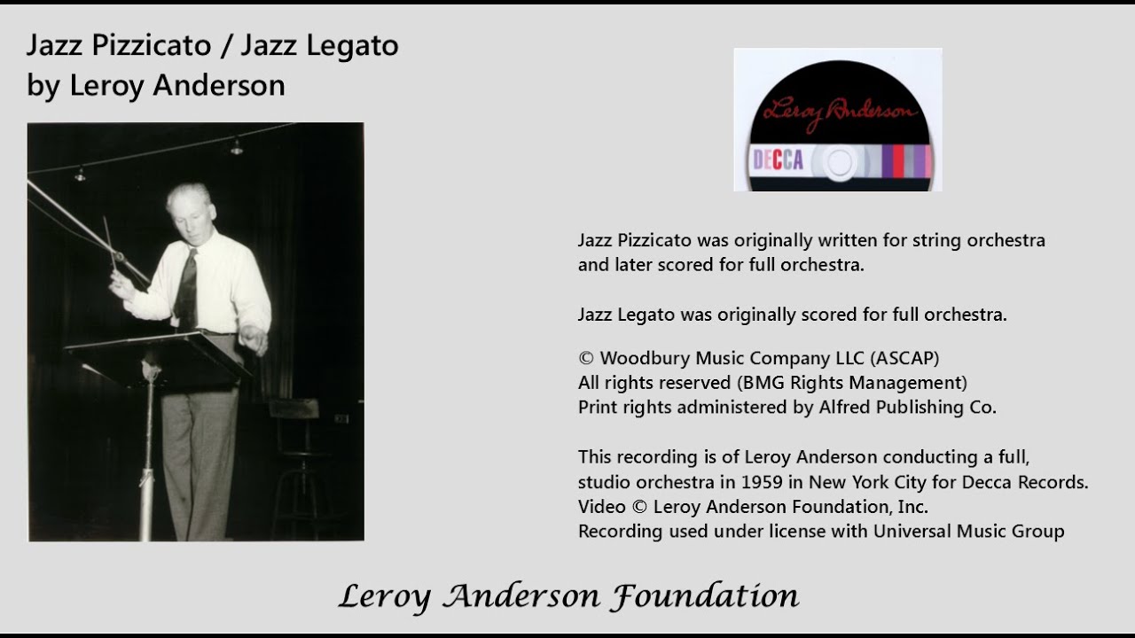 Jazz Pizzicato and Jazz Legato by Leroy Anderson - YouTube