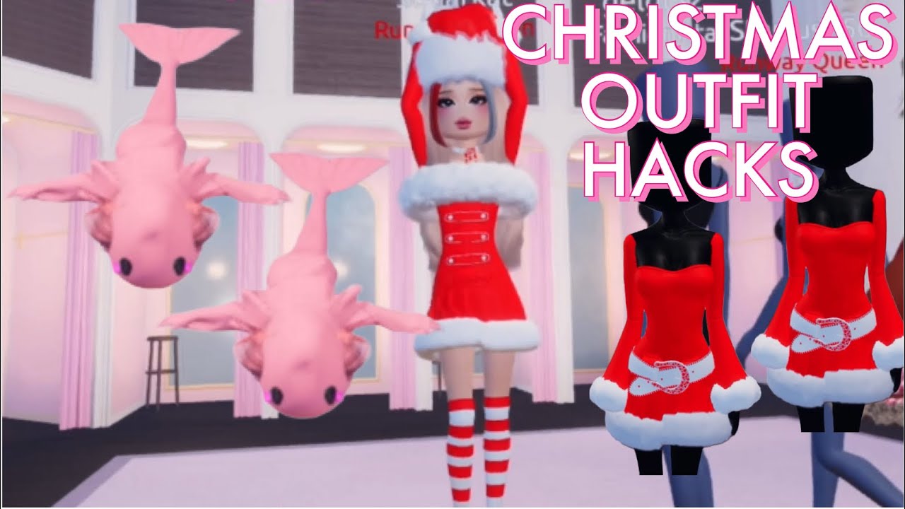 CHRISTMAS OUTFIT HACKS + AXOLOTL | DTI HACKS - YouTube