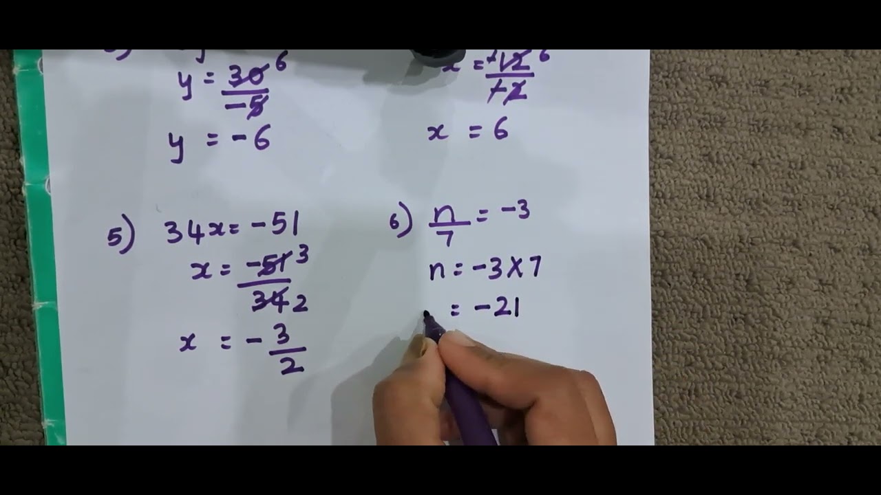 Class 8 Ex 2.1 Solve the following simple equation - YouTube