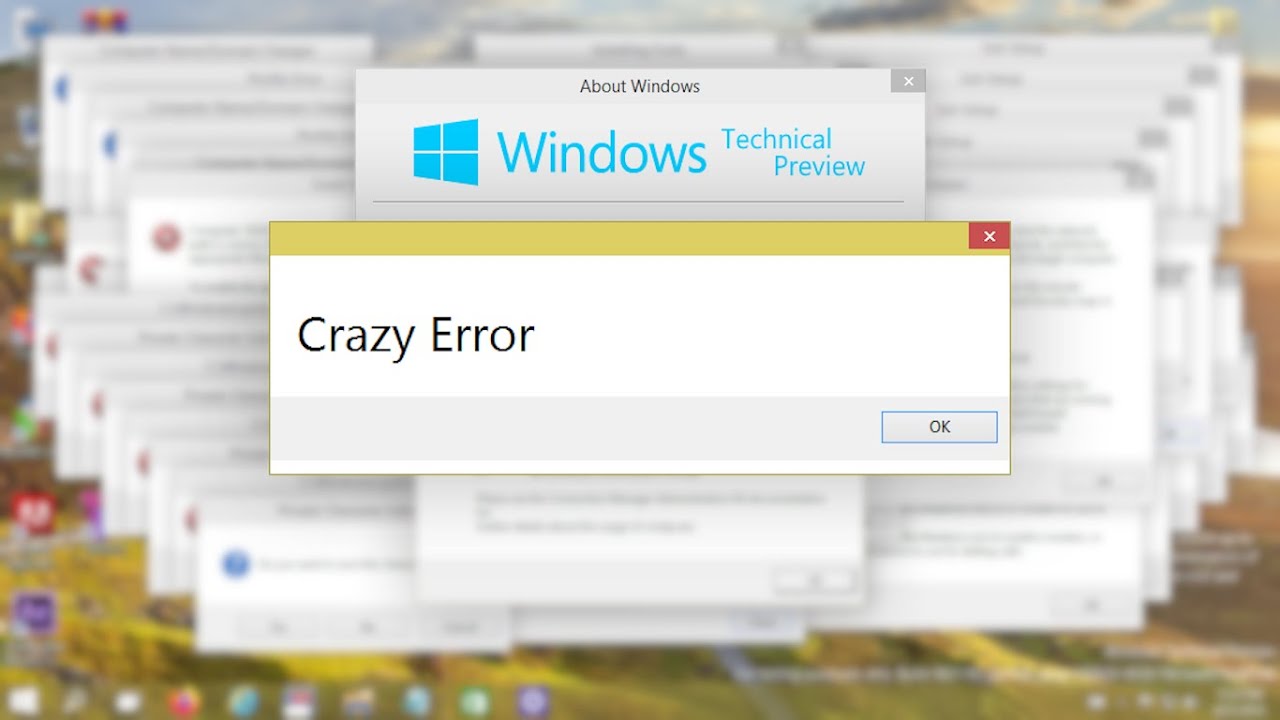 Windows 10 Technical Preview Build 9821 Crazy Error | 720p60 - YouTube