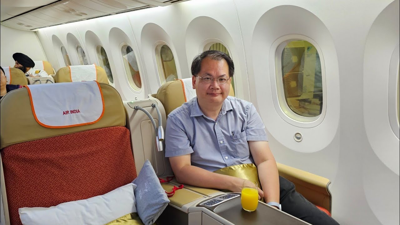 Air India AI 314 DEL-HKG New Delhi to Hong Kong 🇭🇰 787-8 Dreamliner Business Class 印度航空商務艙 新德里至 ...