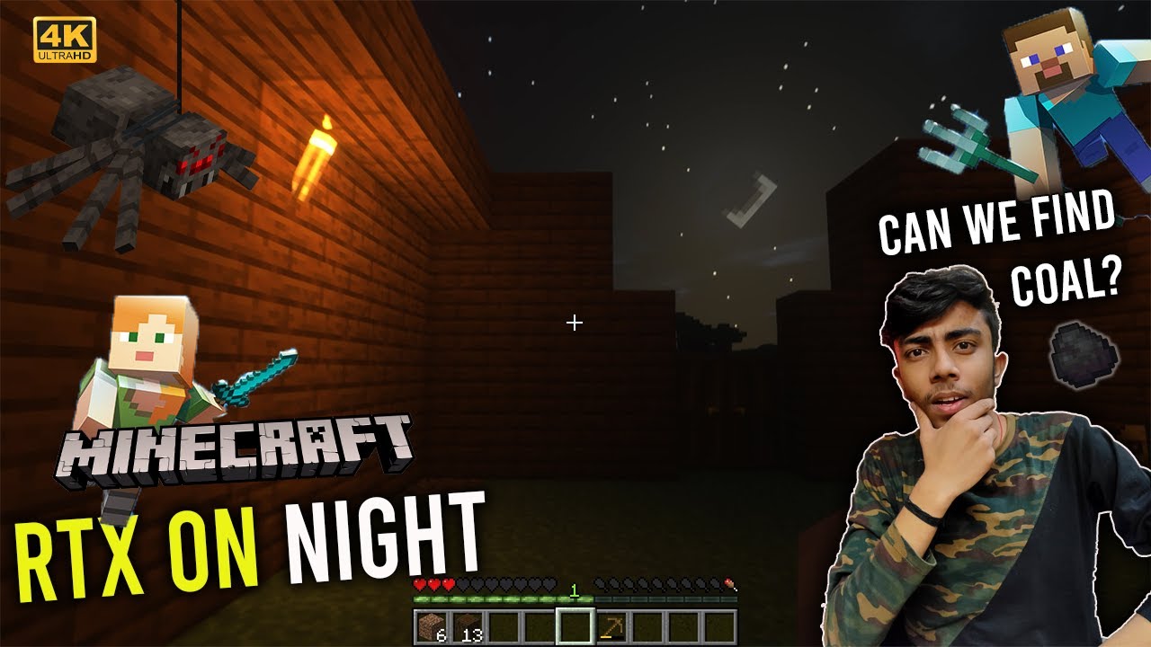 Minecraft RTX ON Explore in Night can we find coal? Minecraft Hindi ...