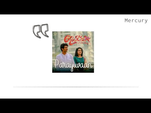 Parayuvanan ( Ishq )(Neha Nair, Sid Sriram) - YouTube
