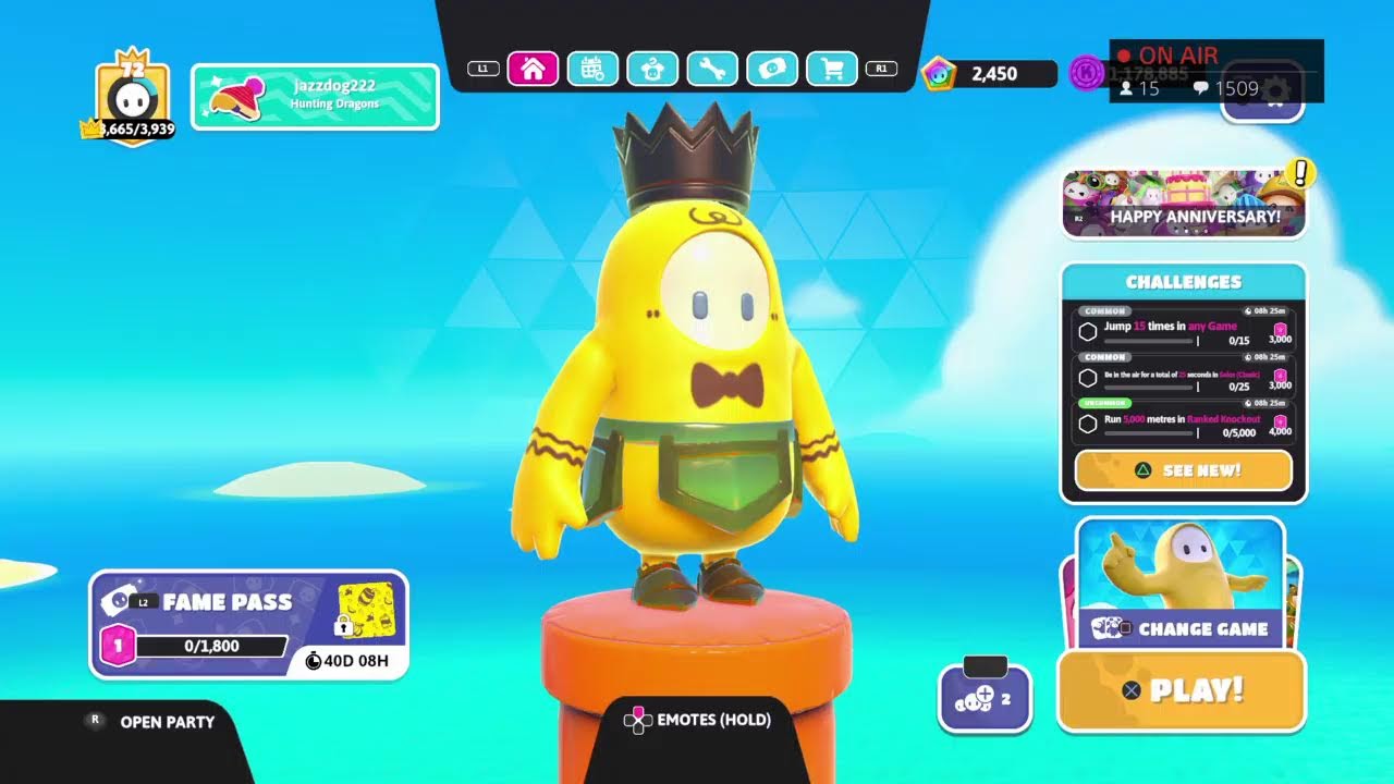 Fall Guys Pink vs Yellow Color Wars - YouTube