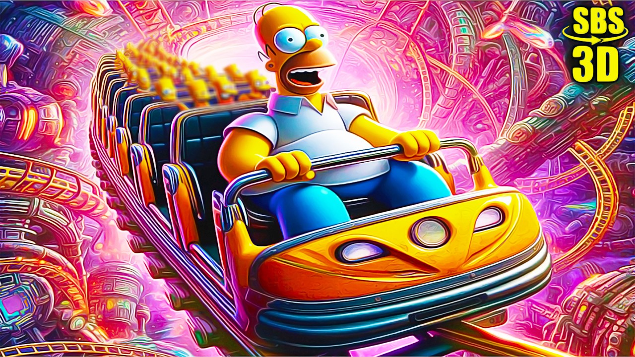 VR Roller Coaster The Simpsons | VR Vídeo 3D SBS [Google Cardboard • VR ...